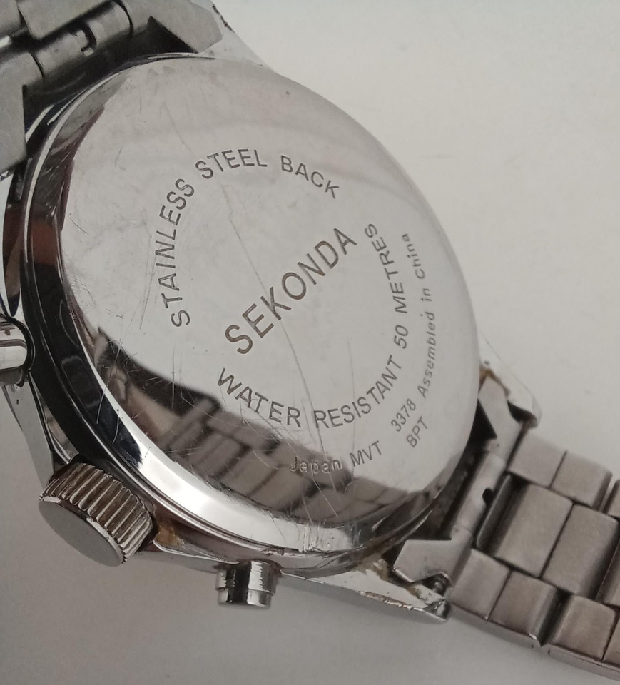 Sekonda Men's Velocity Chronograph Watch 43mm Yellow Face Stainless ...