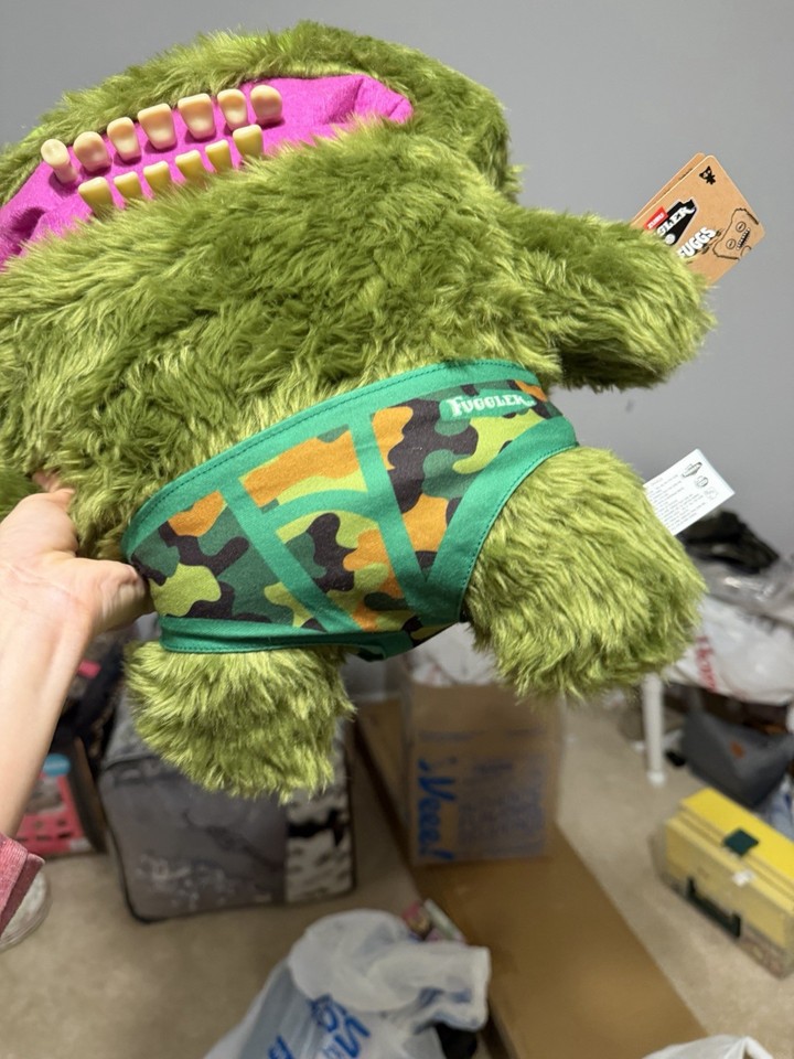 FUGGLER BIGG FUGG Plush XL 18” Green Monster Chuckles Teeth Jumbo ...