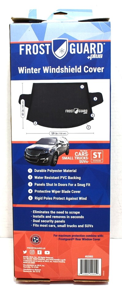 Frost Guard Plus Winter Windshield Cover ST 59inx41in Cars, SUVs, Small ...