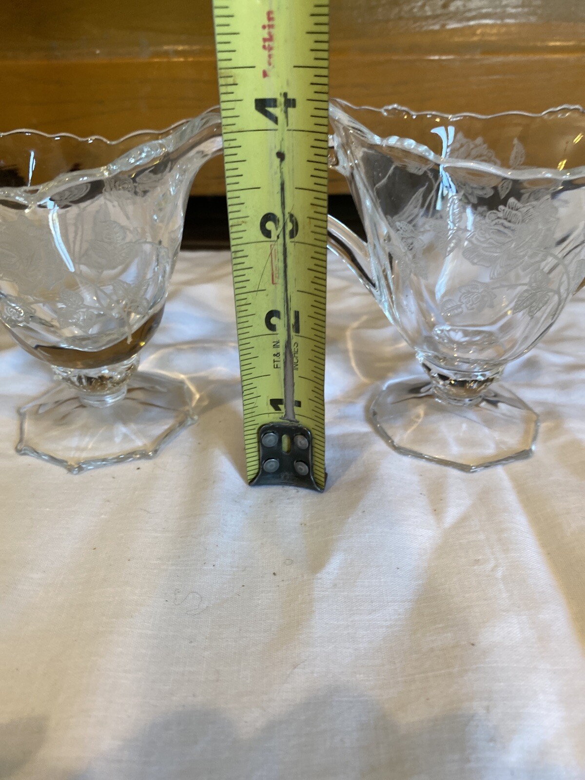 Heisey Rose Cream and Sugar Bowl Set, Etched Rose Heisey Vintage 2 ...
