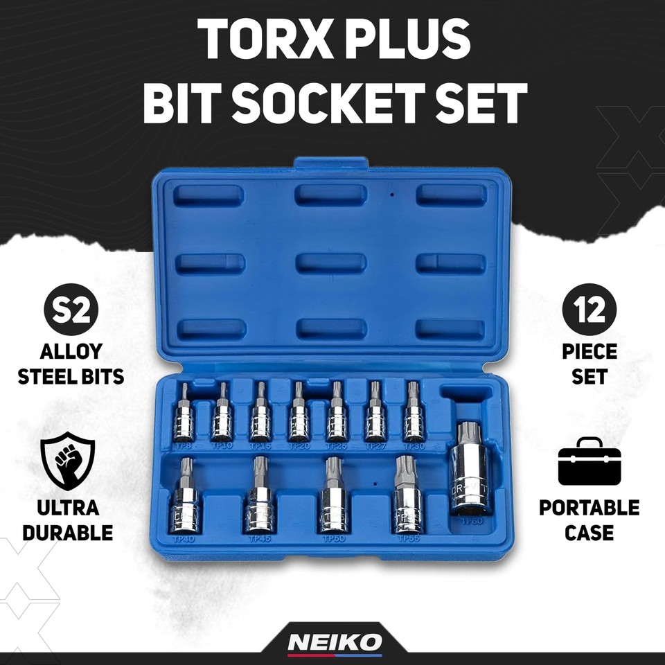 Neiko 10086A Standard Torx Plus Bit Socket Set | 12 Piece | TP8 â ...