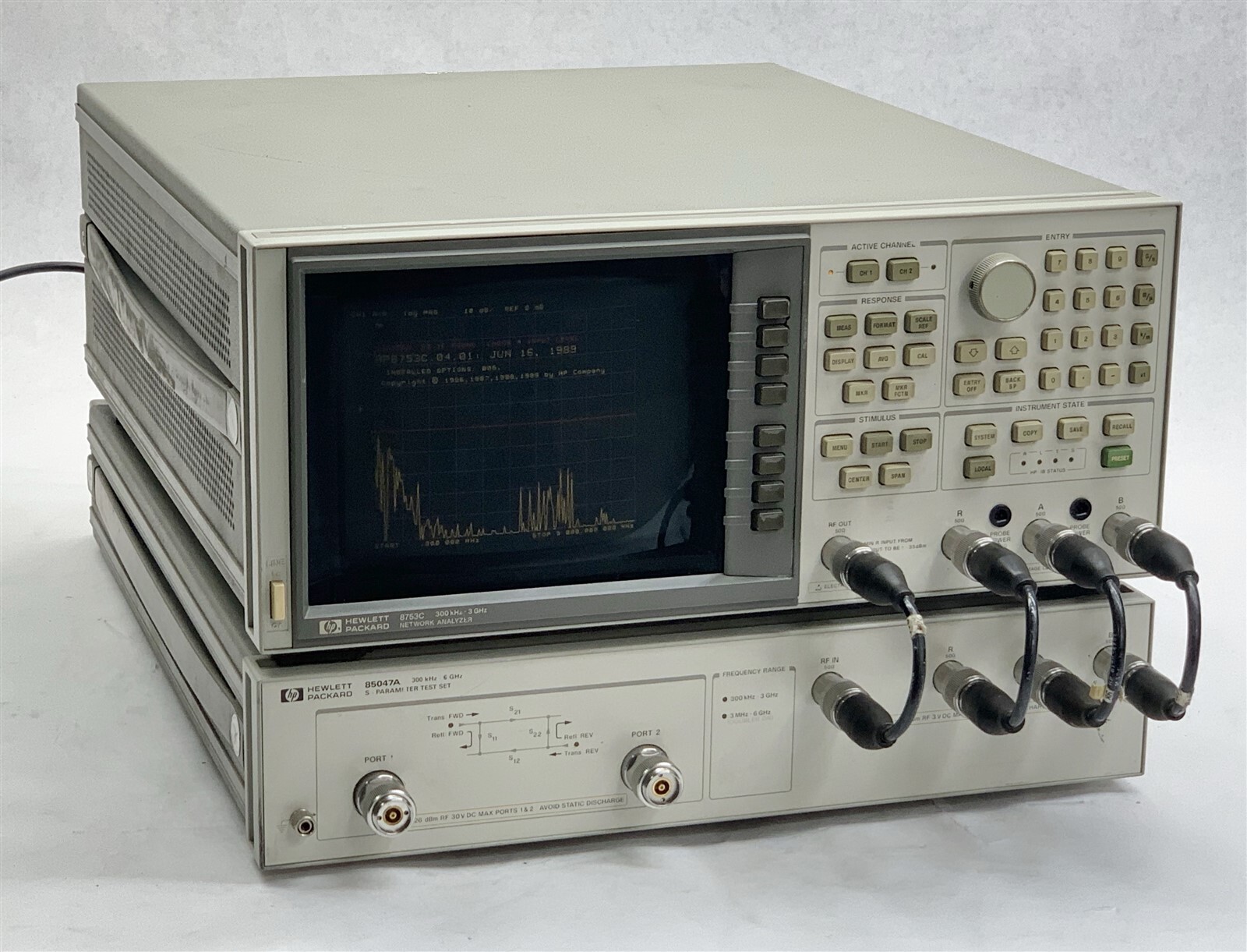 HP Agilent 8753C Network Analyzer 006 w/85047A S-Parameter Test Set ...