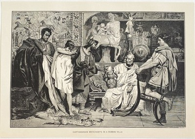 1903 Engraving ~ Carthaginian Merchants In A Roman Villa | eBay