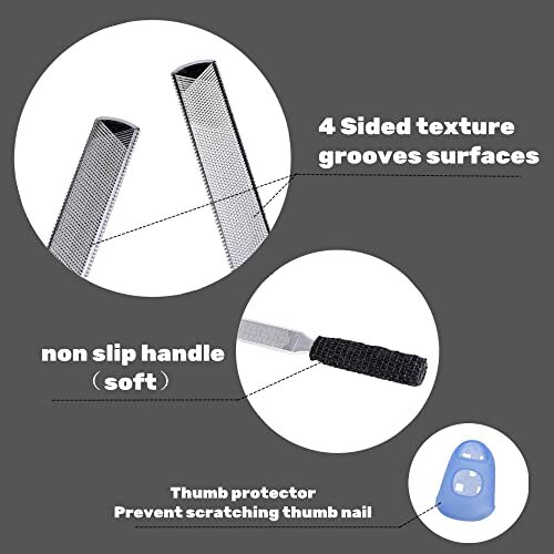 IDOU 2 Pieces Toe Nail Files for Thick NailsStainless Steel Nail File 4 ...