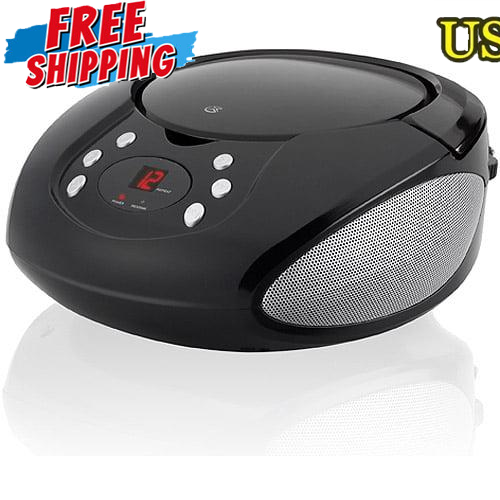 Portable CD Boombox Player W/ Radio & Aux Input Built-In Speakers ...