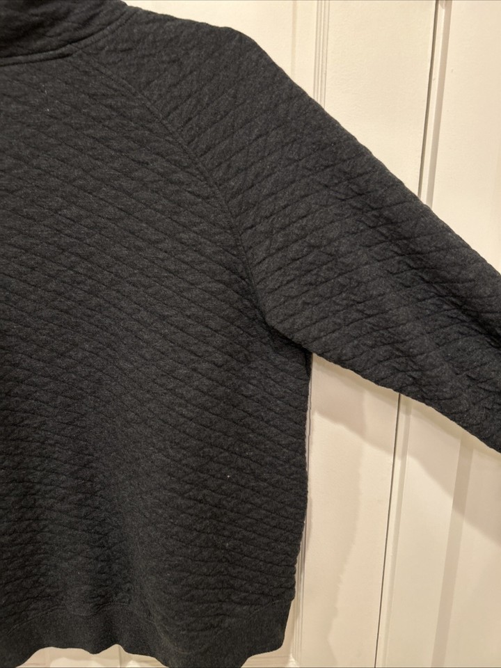 Goodfellow & Co Dark Grey Quarter Button Pullover Sweater Waffle ...