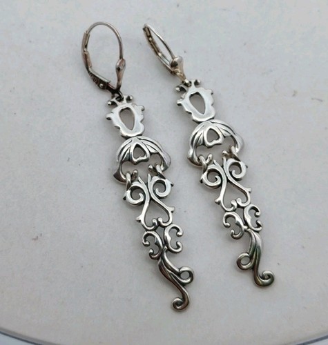 Sterling Silver Carolyn Pollack Southwestern Scroll Design Dangle Earrings | eBay