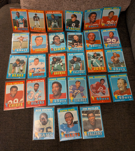 1971 TOPPS FOOTBALL - Starter Lot of 27 CARDS Commons - Mostly EX | eBay