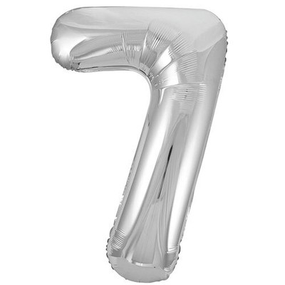 Silver Number 7 Helium Foil Giant Balloon 86cm / 34 in | eBay UK