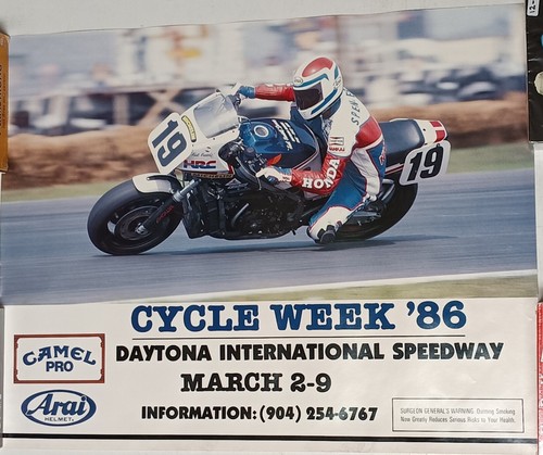 Cycle Week '86 Vintage Poster - Motorcycle Racing, '80s, Daytona Int'l ...