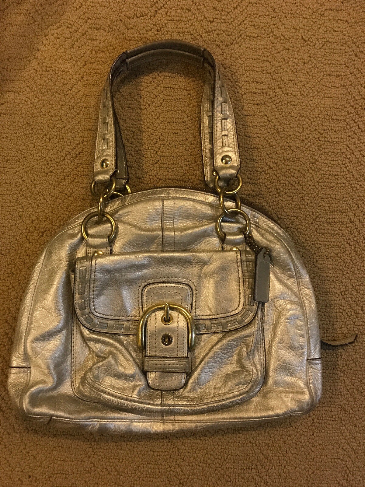 Coach Gold Metallic Leather Handbag - Gem