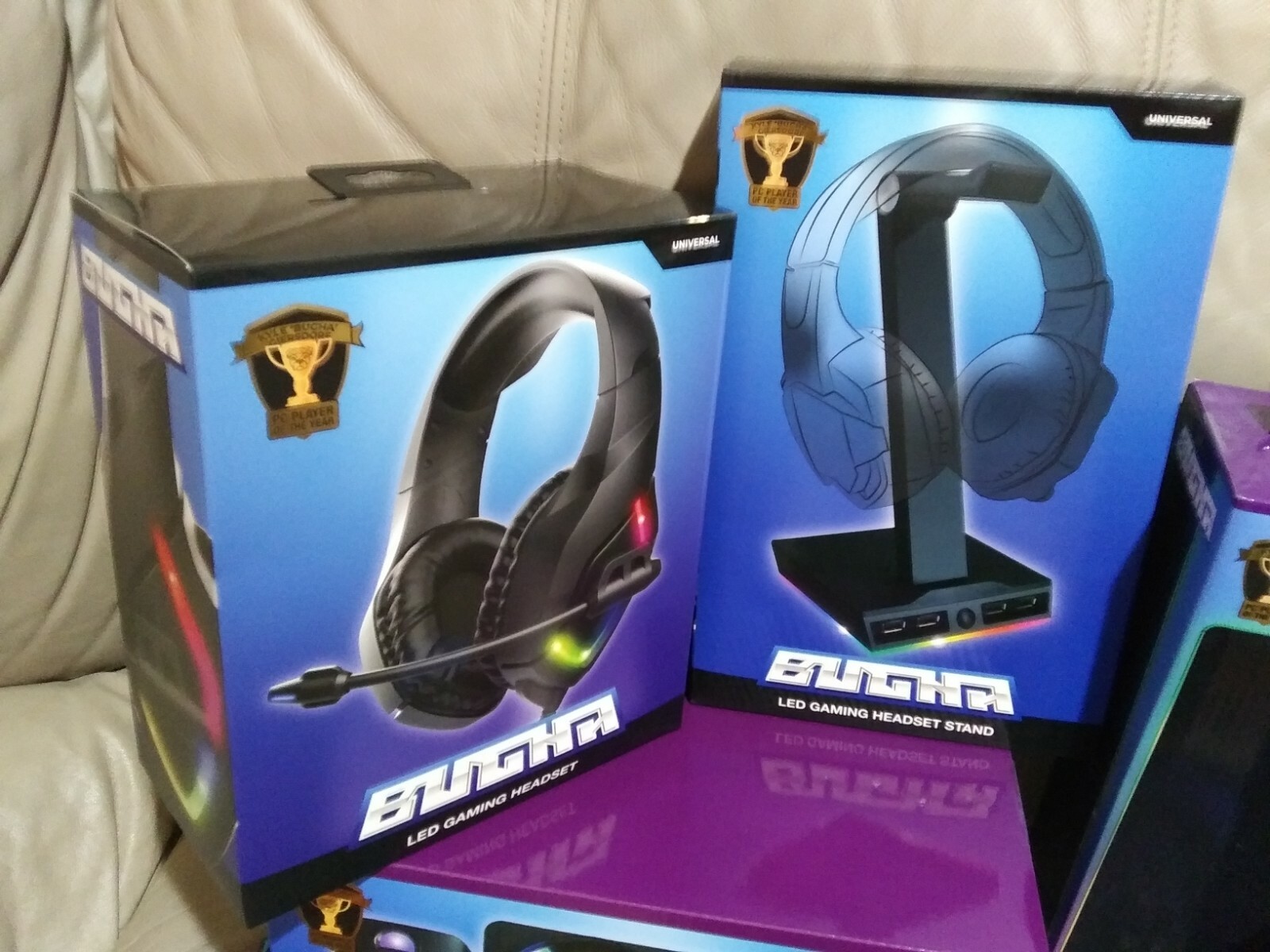 NEW 6PC LED Gaming Keyboard , Speakers. Mouse ETC.. .for PC Bugha ...