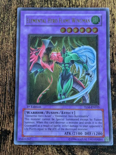 Yugioh Elemental Hero Flame Wingman TLM-EN035 1st Edition Ultimate Rare ...