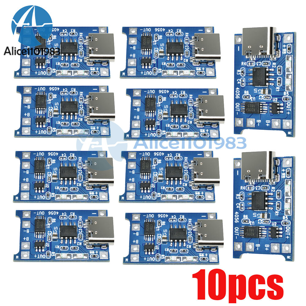 10PCS Type-C USB TC4056A Lithium Battery Charger Module Charging Board ...