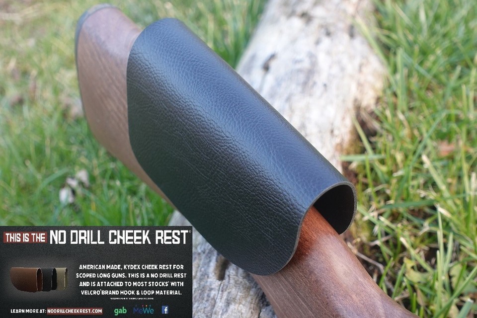 No Drill Kydex Cheek Rest for scoped long guns, American made! BLACK ...