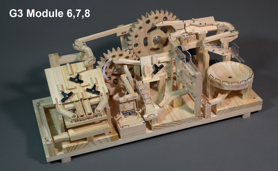 Kinetic Art Rolling Ball Sculpture Marble Machine G3 Triple Gears Lift ...