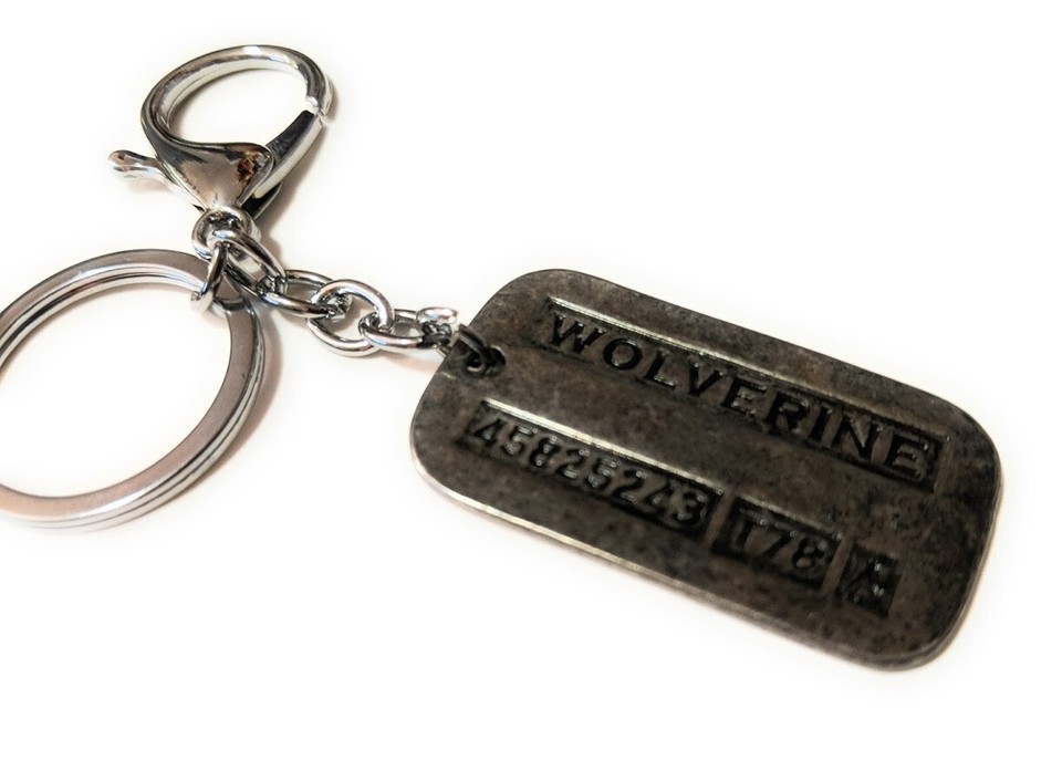 Wolverine Logan dog tag keychain X-MEN Full metal Comic Collectible ...