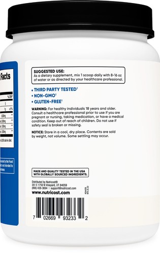 Nutricost BCAA Powder (Unflavored) 150 Servings - Branched Chain Amino ...