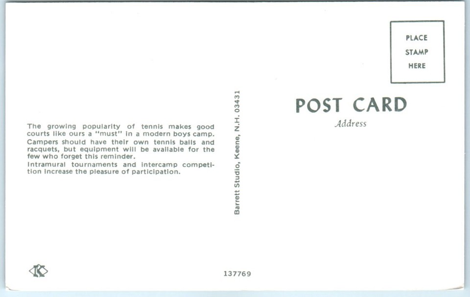 Postcard - The growing popularity of tennis in a modern boys camp | eBay