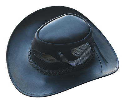 Men's Black Mesh Breezer Leather Western Cowboy Hat | eBay