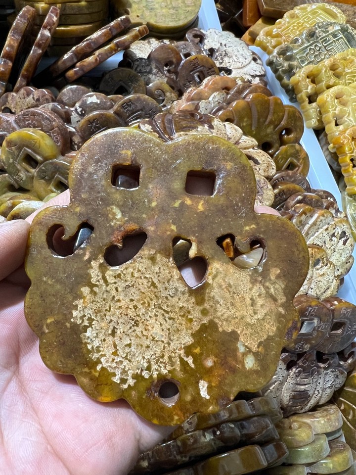 50PCS Old Hongshan Culture Jade Hand-Carved fengshui wealth Bat Amulet ...