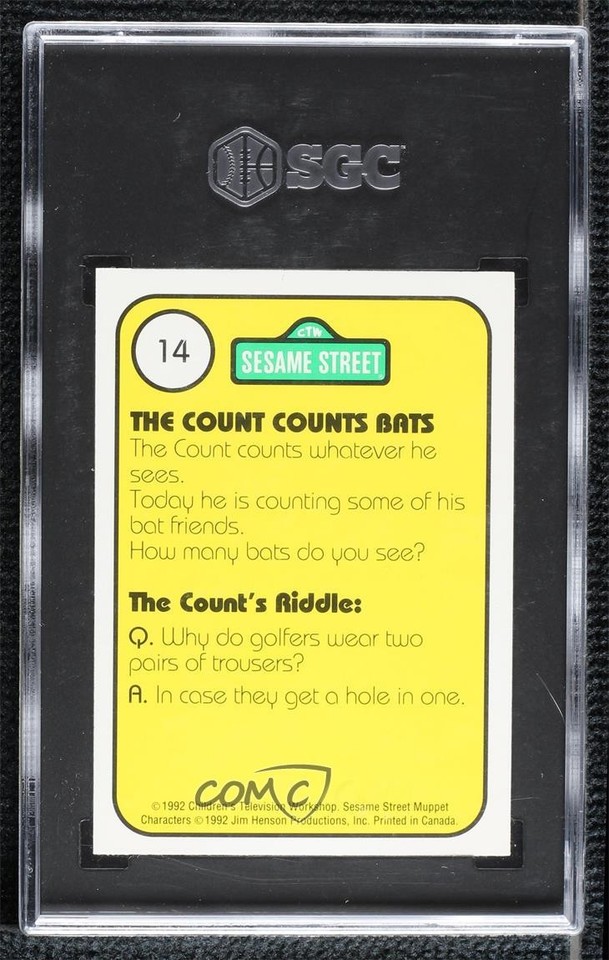 1992 CTW Sesame Street Count von Count The Count 13 Bats #14 SGC 9 MINT ...