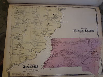 1867 Somers North Salem Westchester New York 14 X 17.5 Map | eBay