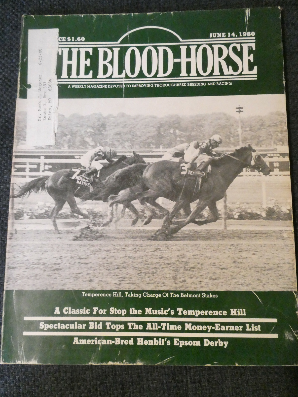 Blood Horse Genuine Risk Codex,Temperance Hill Preakness Belmont 24May ...