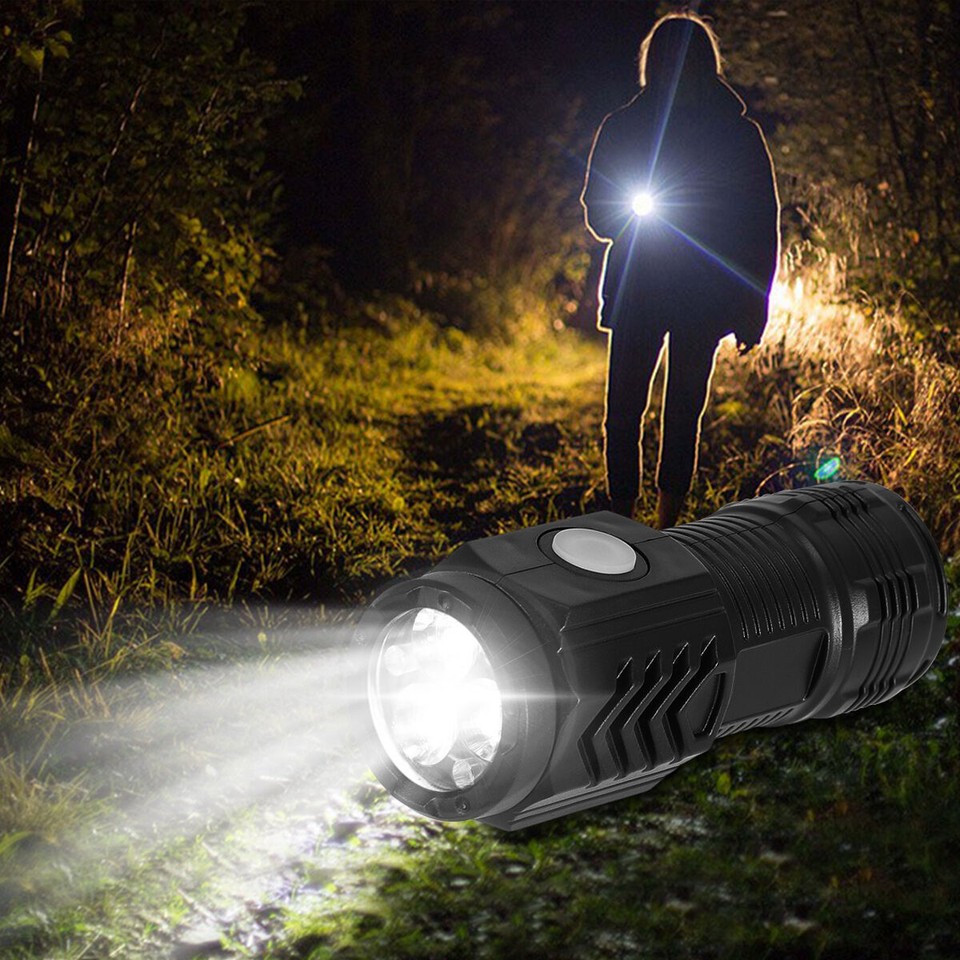 3X Super Bright LED Mini Tactical Flashlight USB Rechargeable Lamp 5 ...