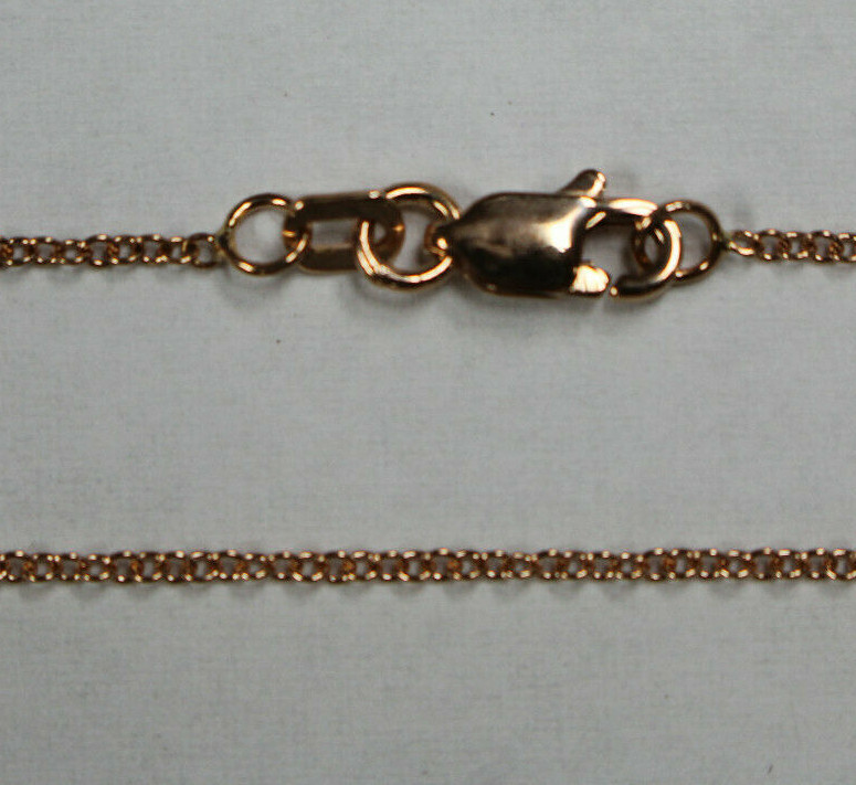 18Kt 18K Rose Pink 16" 18" 20" 24" 1.1mm Solid Gold Cable Necklace ...