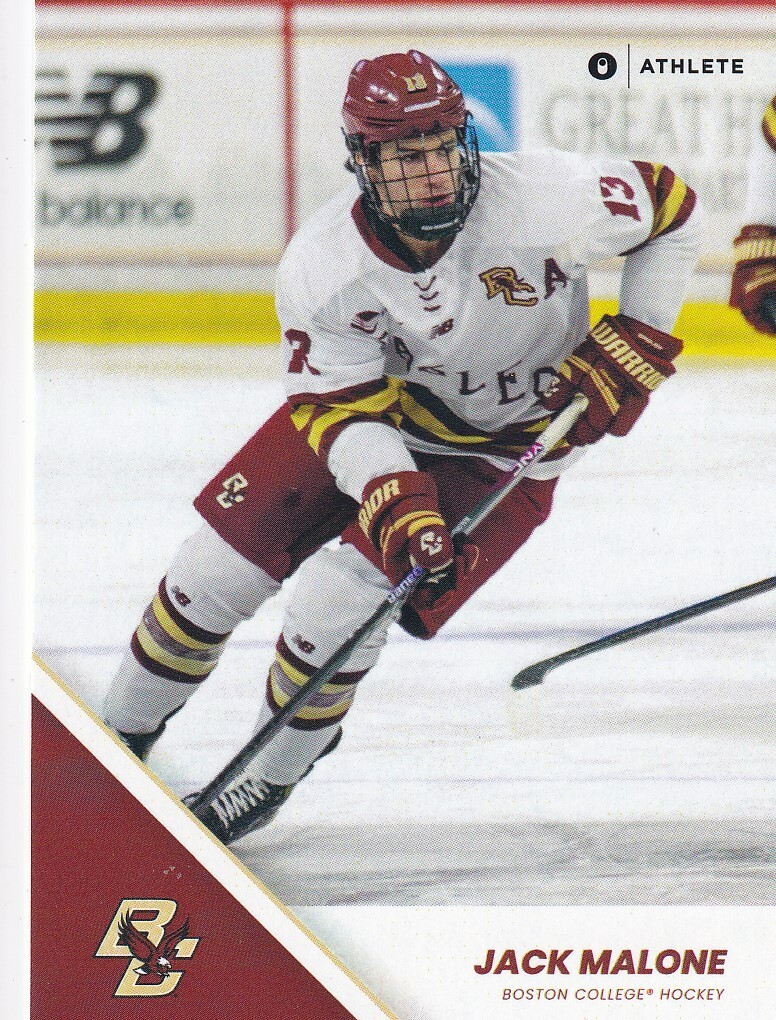 2023-24 Boston College Jack Malone ONIT Athlete Eagles Hockey # 12 Utica Comets | eBay