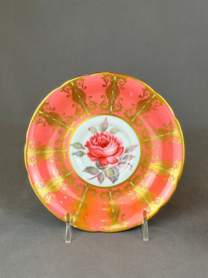 Paragon PINK & GOLD CABBAGE ROSE Footed Cup and Saucer Set by Reg ...