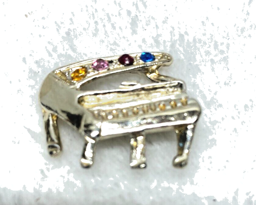 Vintage Brooch Pin - SILVER TONE PIANO w/RHINESTONES | eBay