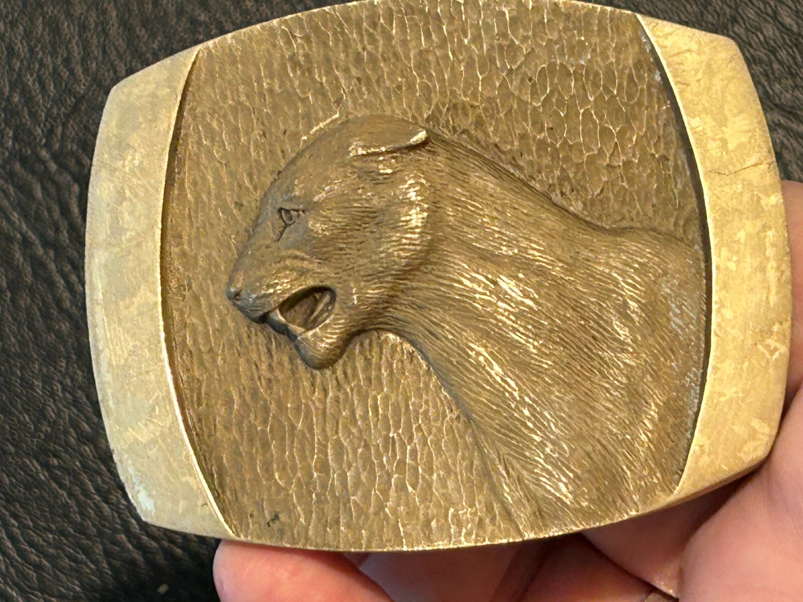 1978 STEVEN L. KNIGHT PANTHER, MOUNTAIN LION BELT BUC… - Gem