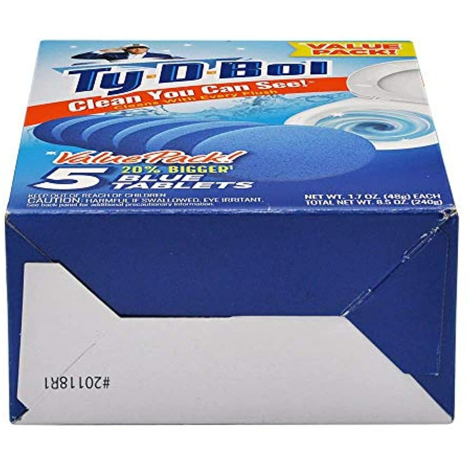 Ty-D-Bol Blue Tablets Value 5 Pack Automatic Toilet Bowl Cleaner ...
