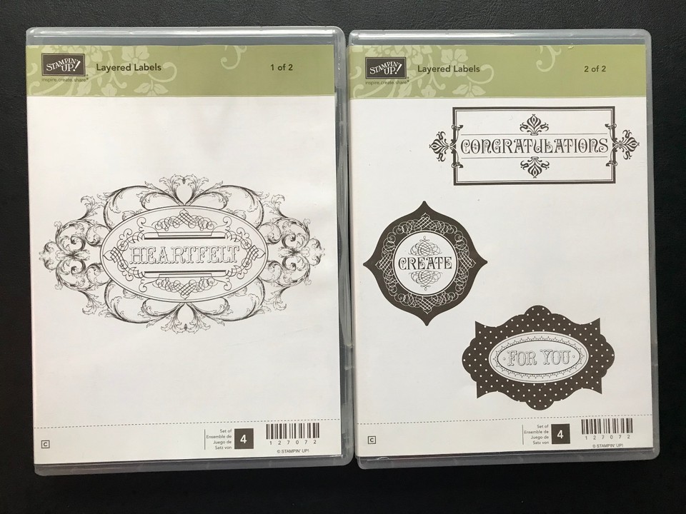 Stampin Up!_LAYERED LABELS CM Stamp Set + Apothecary Accents Framelits ...