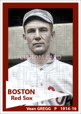 Vean Gregg - c. 1914-16 Boston Red Sox - 2.5 x 3.5 custom card (blank ...