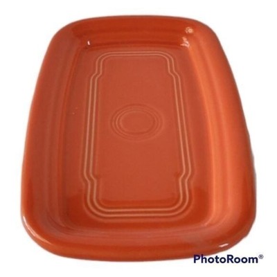 Fiestaware FIESTA Butter Dish Plate Butterdish Extra LARGE Poppy Orange ...
