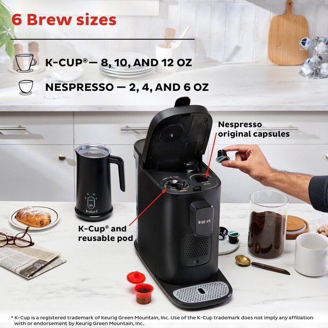 Instant Dual Pod Plus 3-in-1 Pod Capsule Coffee Maker - Black for sale ...