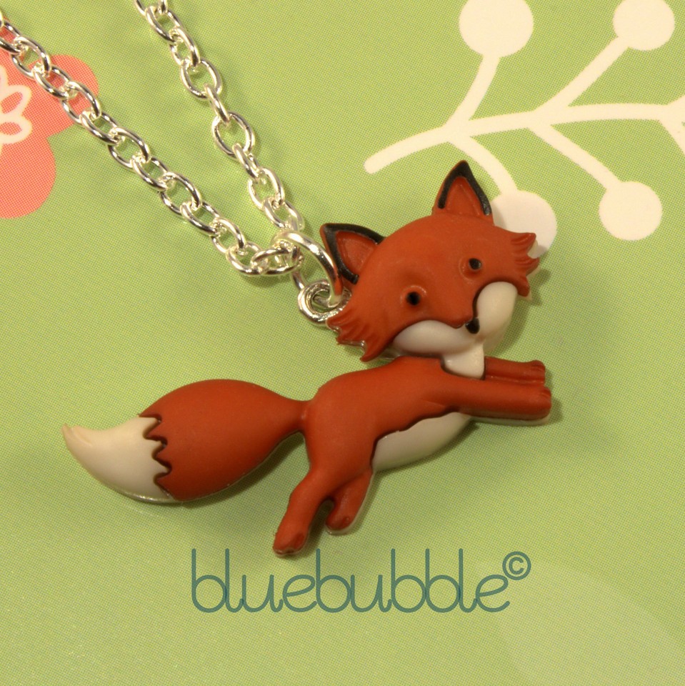 FUNKY FOX FACE NECKLACE KITSCH RETRO WILD ANIMAL FUN COOL FOXY LADY ...