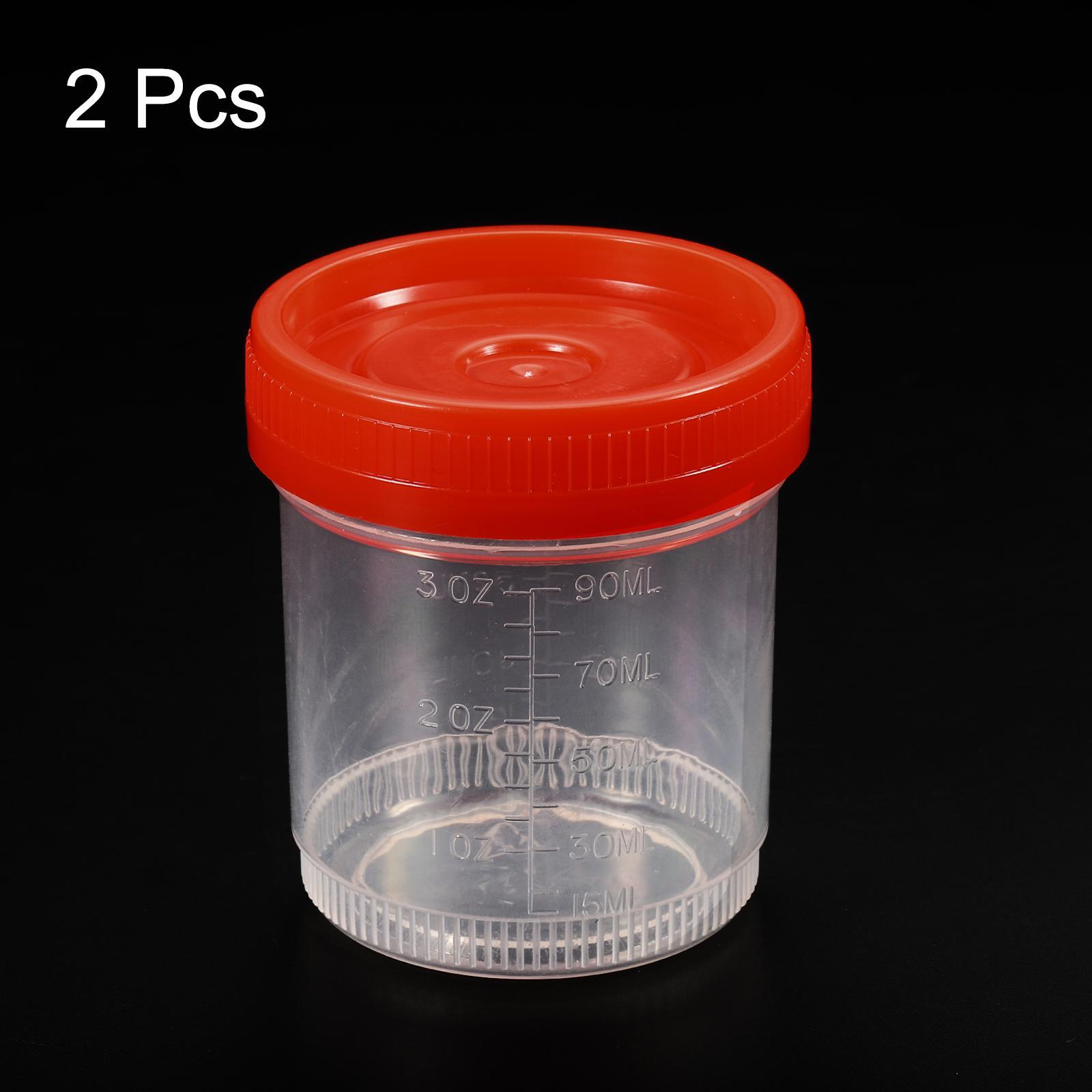 90mL Sample Cups 2Pcs Short Sample Containers Leak Proof Cap for Lab ...