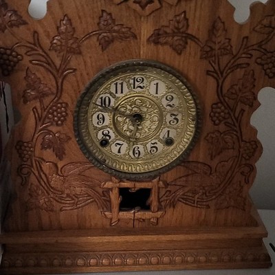 1912 Gilbert Wooden Brass Mechanical Mantel Clock | eBay