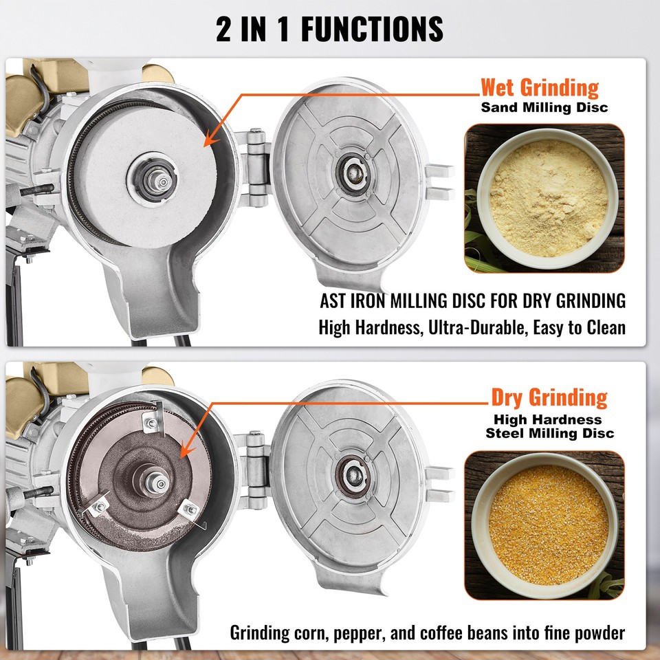 3000W 110V Electric Grain Grinder Corn Wheat Flour Cereal Mill Wet ...