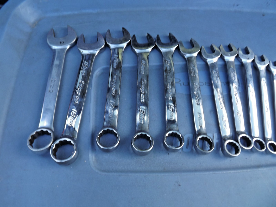 Snap-on Tools "Metric Flank Drive Short Combo Wrench Set" OEXM6-OEXM19 ...