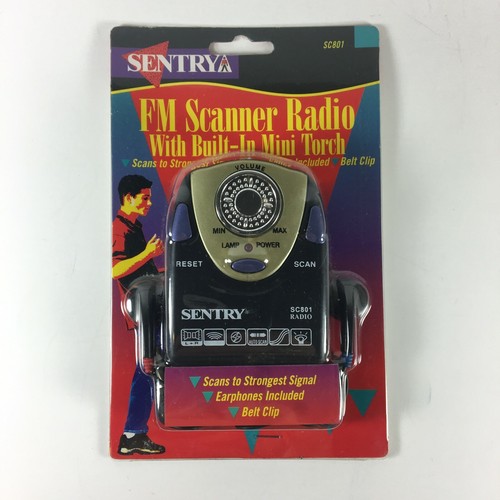 SENTRY SC801 FM Scanner Radio with Built in Flashlight,Belt clip with ...