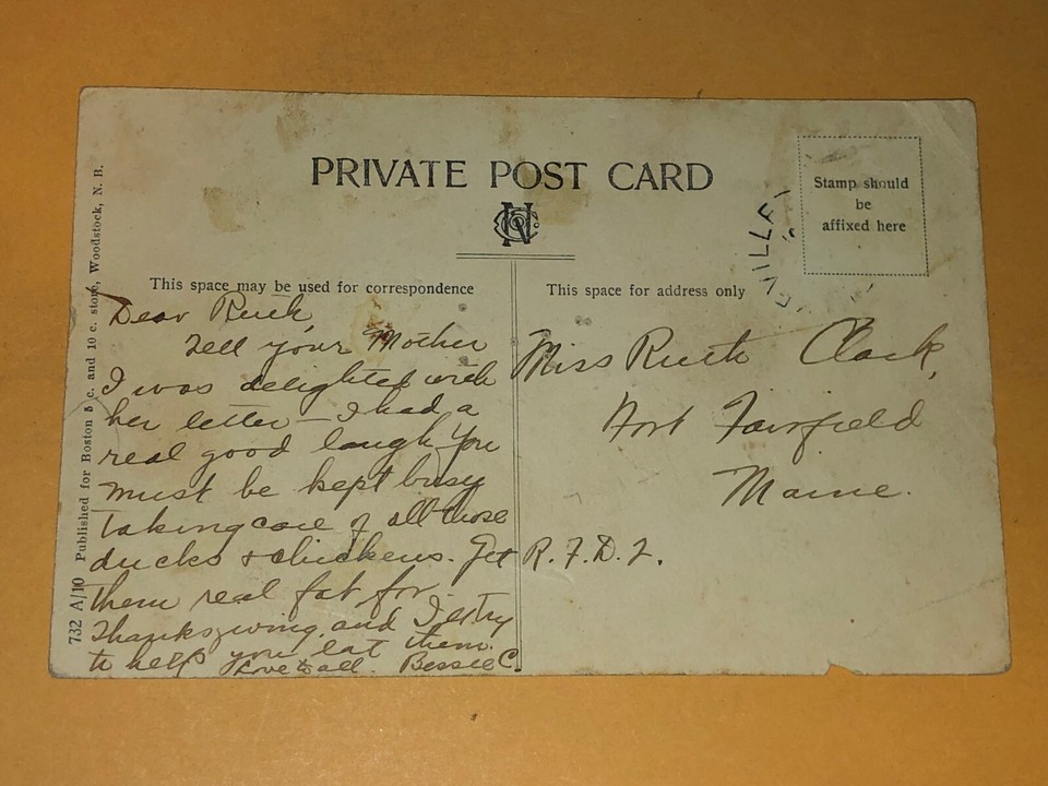 Post Office Woodstock N.B. Vintage Postcard Canada Photo Private Post ...