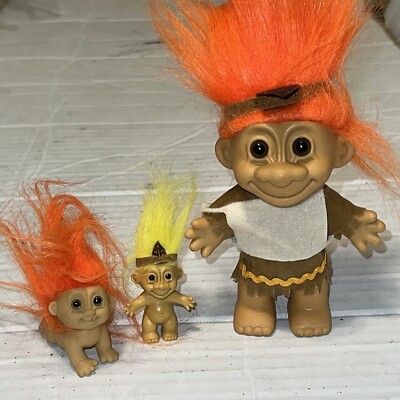 VTG NATIVE AMERICAN MOMMY AND BABY RUSS TROLL DOLLS INDIAN & CRAWLING ...