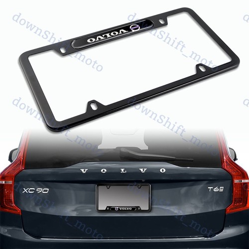 For 1PCS VOLVO Black Stainless Steel Metal License Plate Frame New | eBay