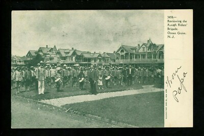 Ocean Grove New Jersey NJ Vintage postcard Rough Riders Brigade Teddy ...
