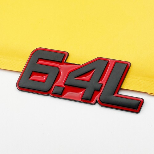 3D Metal Black & Red 6.4L Engine Emblem V6 V8 Sport Logo SUV Racing ...